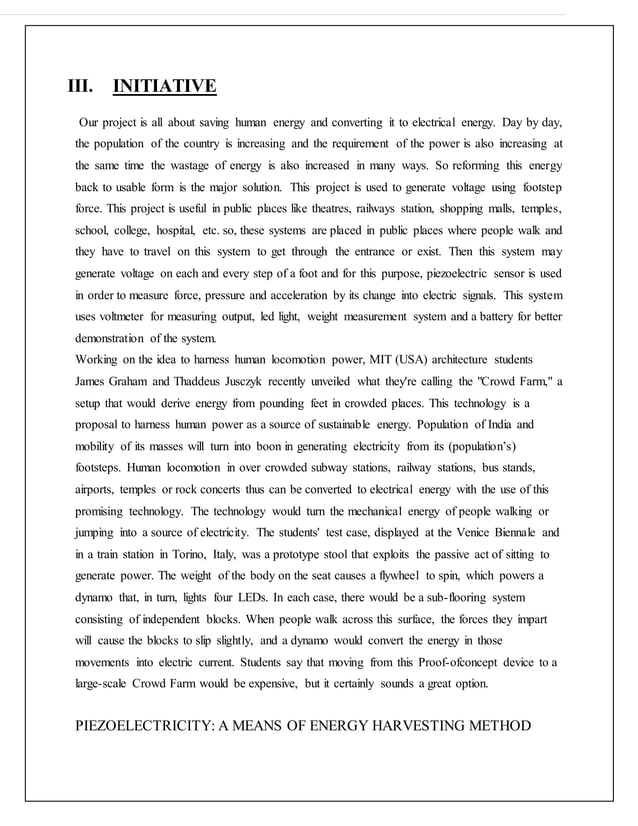 Footstep power generation system Final year be project | PDF