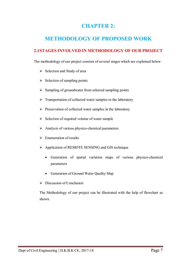 Final year civil engineering project report physico chemical analsis of ...