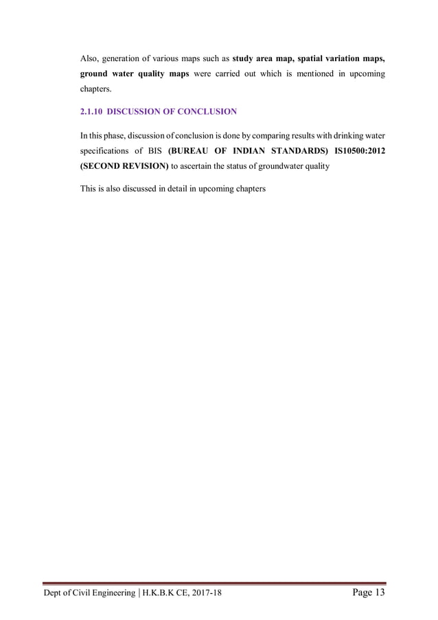 Final year civil engineering project report physico chemical analsis of ...