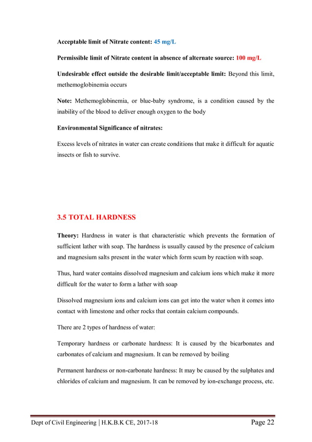 Final year civil engineering project report physico chemical analsis of ...