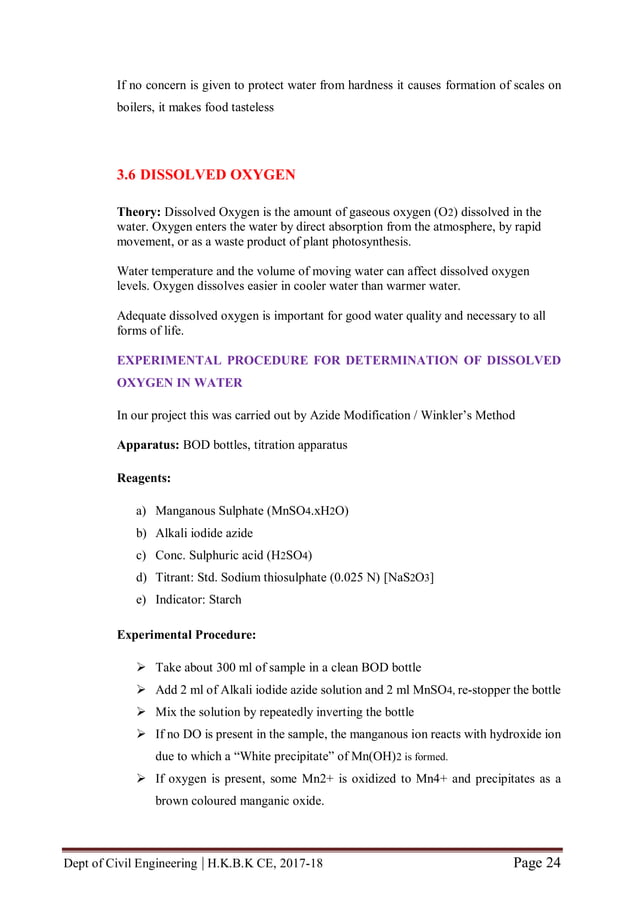 Final year civil engineering project report physico chemical analsis of ...