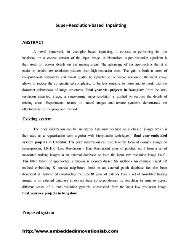 Final year cse,eee projects in bangalore | PDF