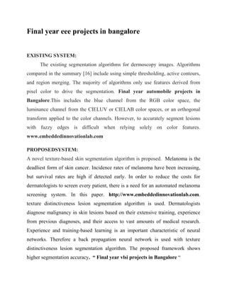 Final year embedded projects in bangalore | PDF