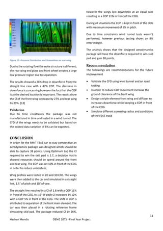 Final Year Paper-Designing the 2016 RMIT Aero Package - Hashan Mendis | PDF