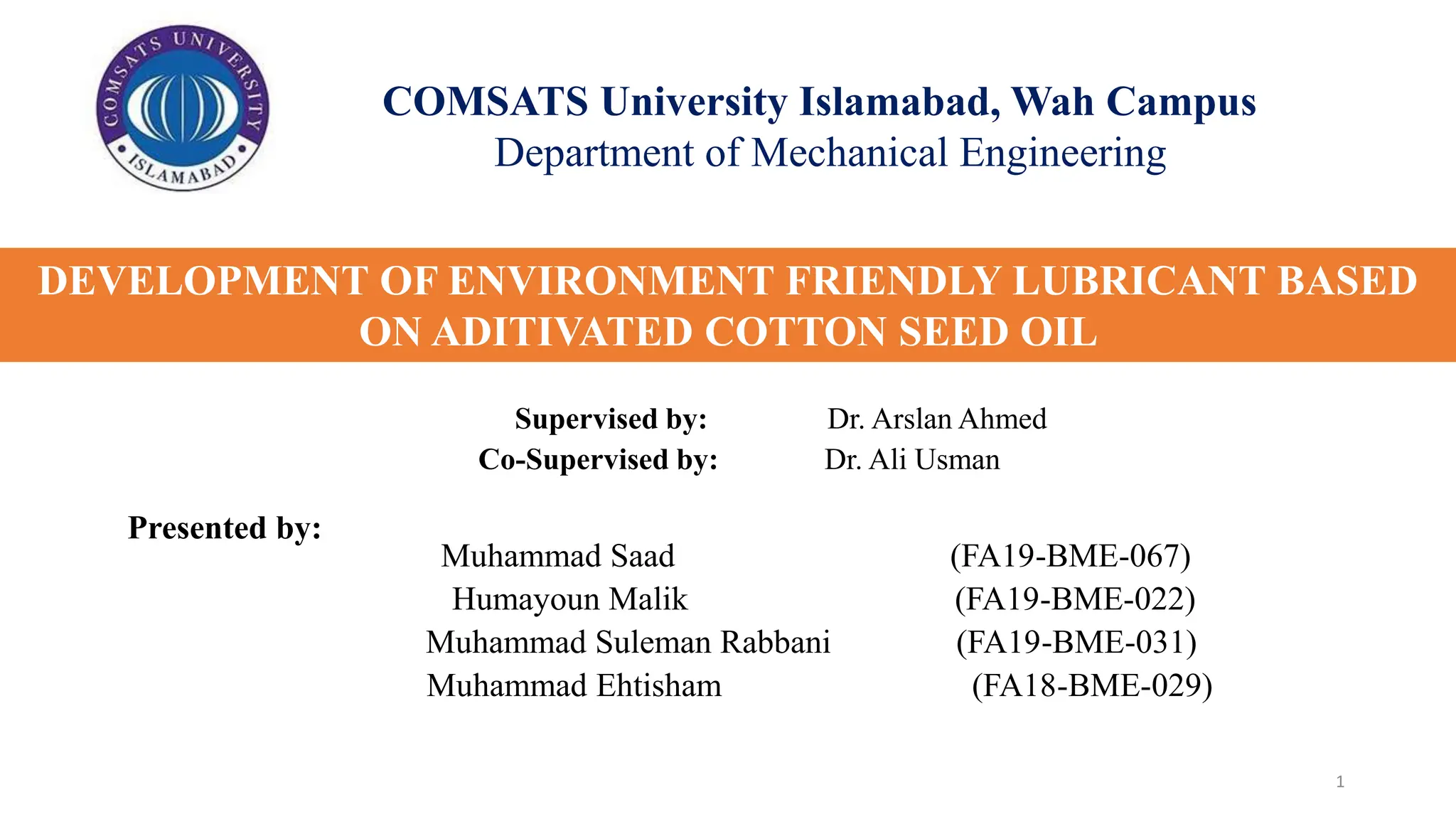 Final Year Presentation | PPT
