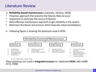 Reliability Centered Maintenance Implementation and Case Study | PPT