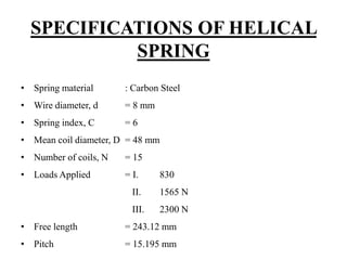 Design and Analysis of Helical Compression Spring for Shock Absorber | PPTX