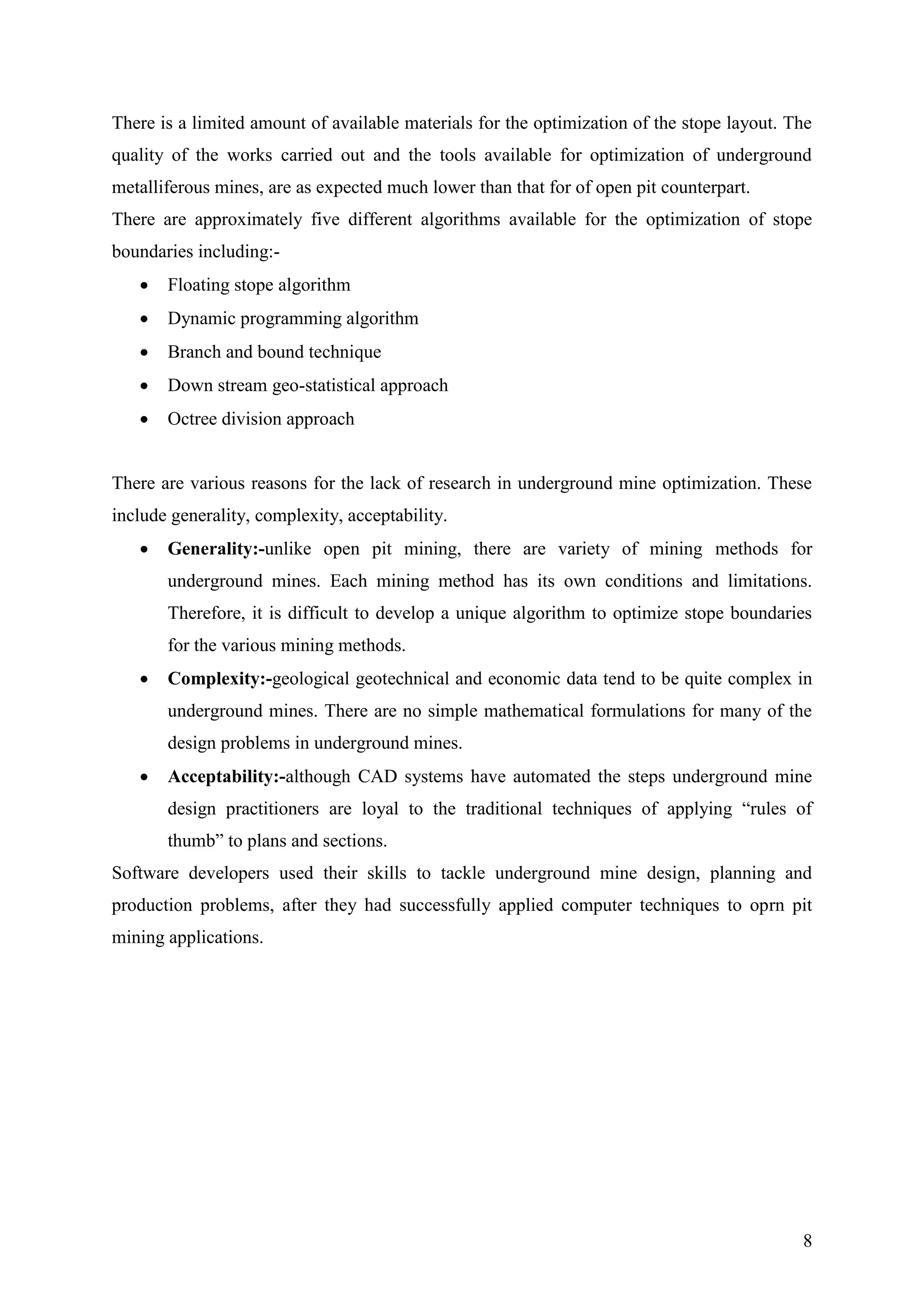Stope Optimization in Metal Mines | PDF