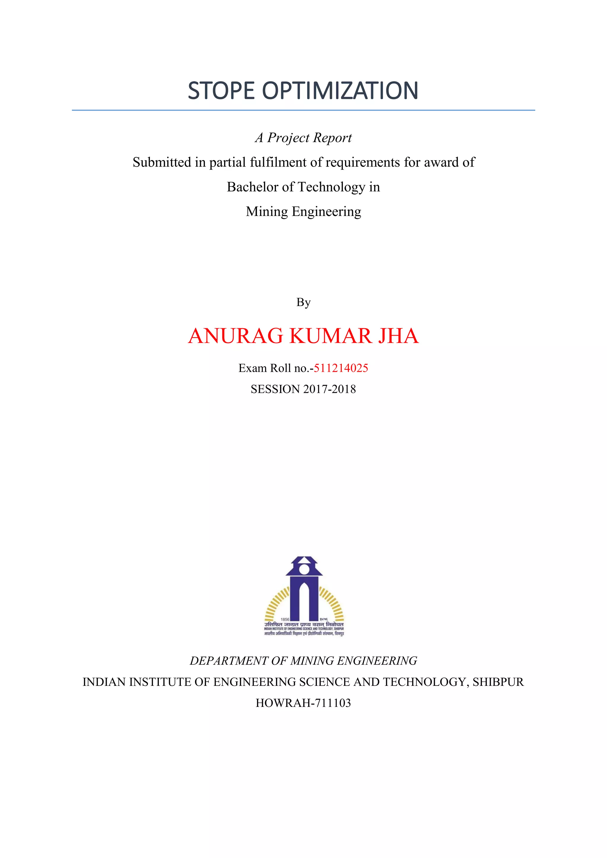 Stope Optimization in Metal Mines | PDF