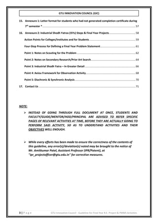 B.E./BTECH Final year project guidelines manual | PDF