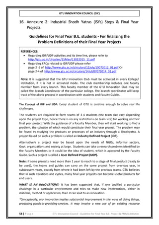 B.E./BTECH Final year project guidelines manual | PDF