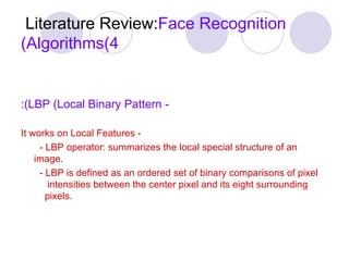face recognition system using LBP | PPT