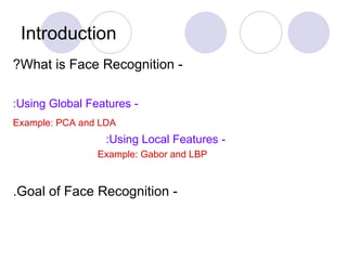 face recognition system using LBP | PPT