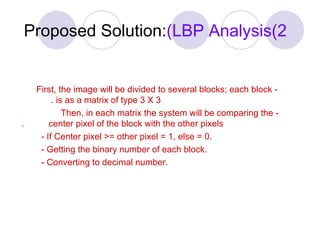 face recognition system using LBP | PPT