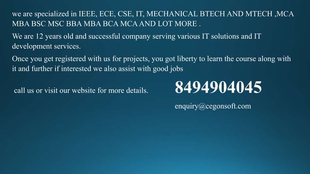 FINAL YEAR PROJECT,MCA PROJECT,JAVA PROJECTS | PPTX