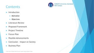 Final year project presentation IOT Based home security system | PPTX