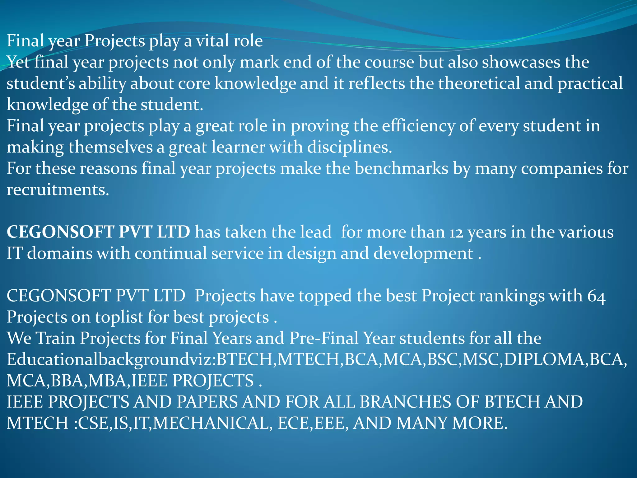 Final year projects | PPT