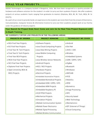 Final year project titles 2017 2018 | PDF