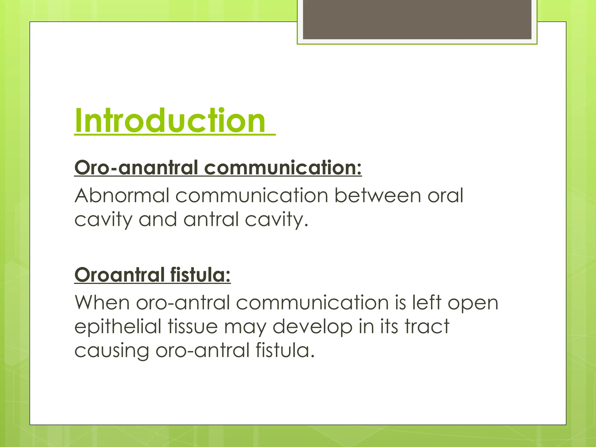 Oro-antral Communications and its management strategies | PPTX