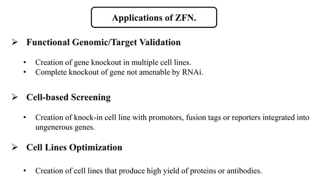 Zinc Finger Nuclease. | PPTX | Chemistry | Science