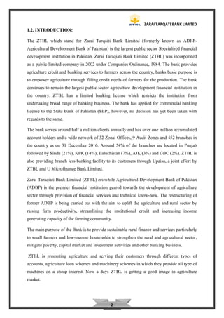 ZTBL Internship report | PDF