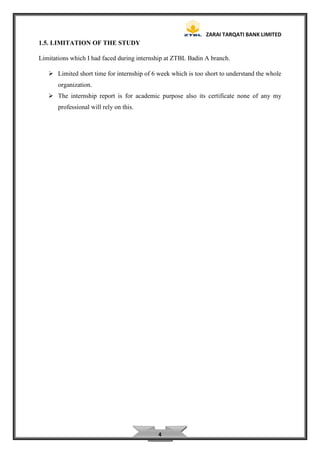 ZTBL Internship report | PDF