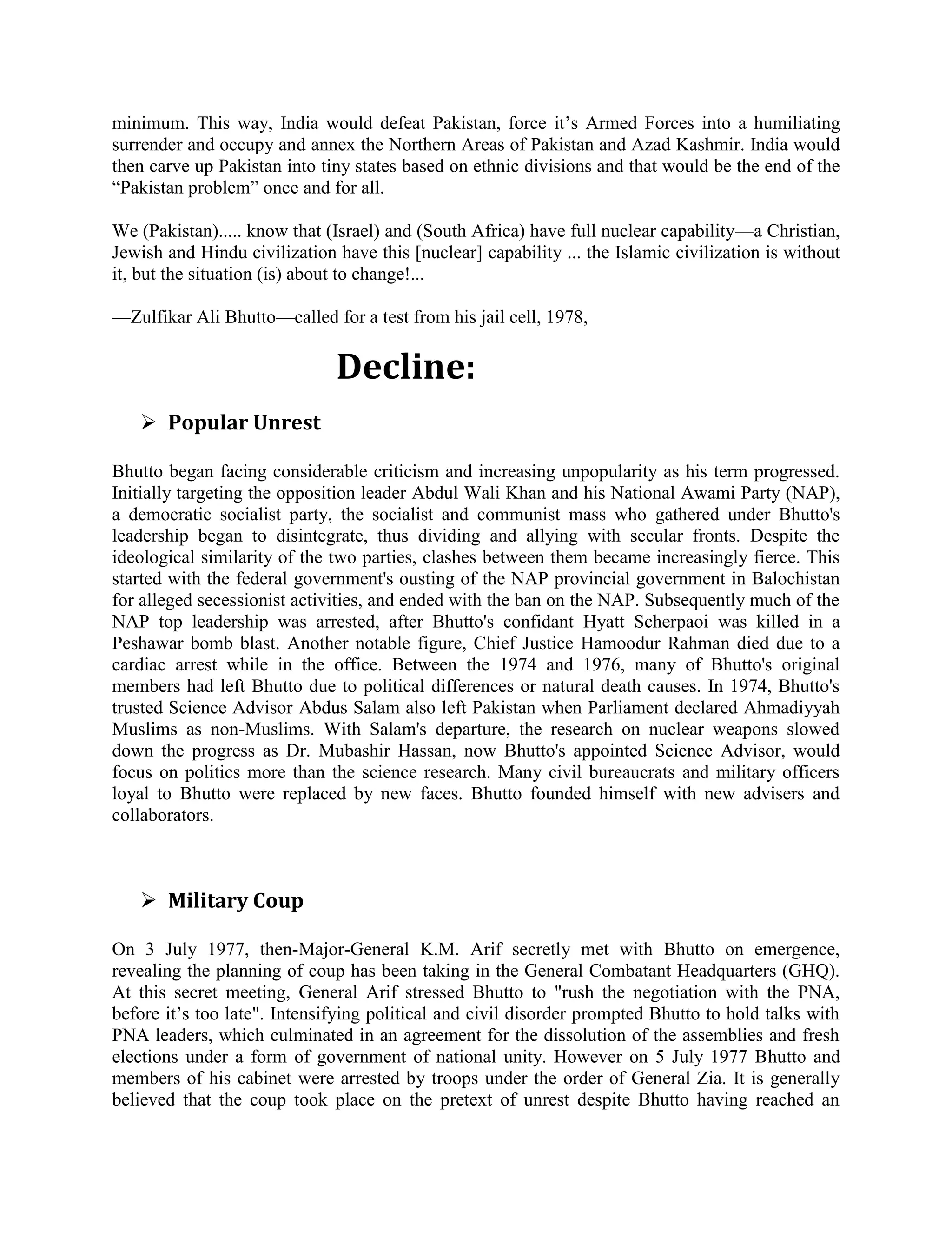 Zulfikar Ali Bhutto Leadership Preview | DOCX