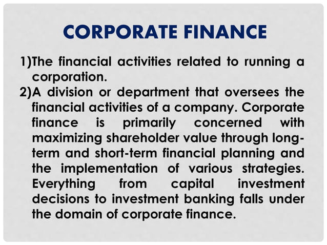 Finance, meaning, concept and types | PPTX