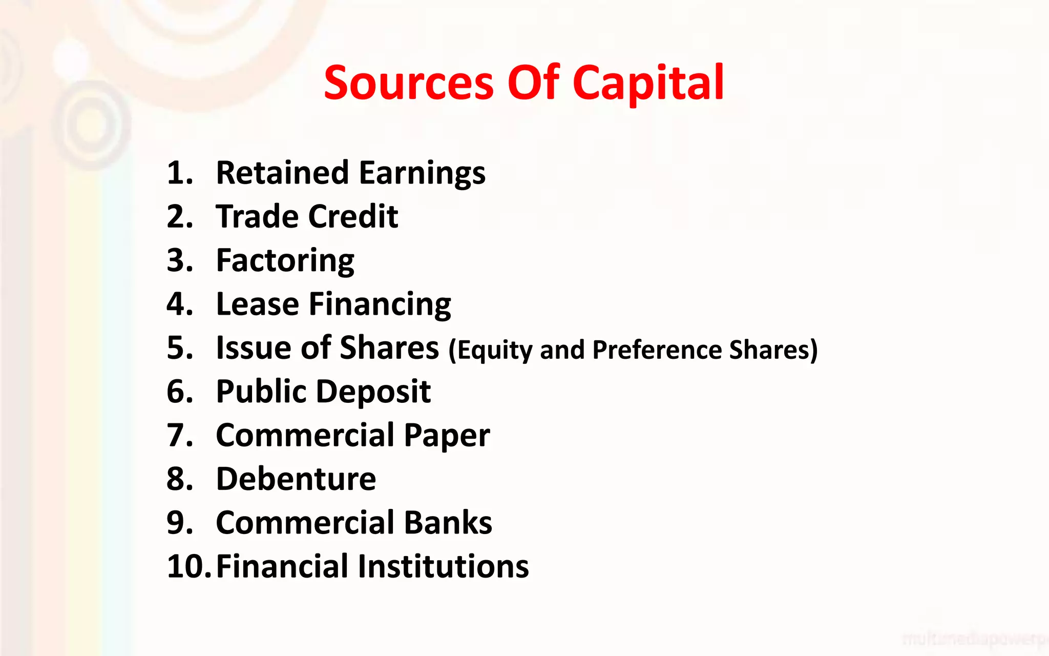Business Financing - Sources of Finance | PPTX