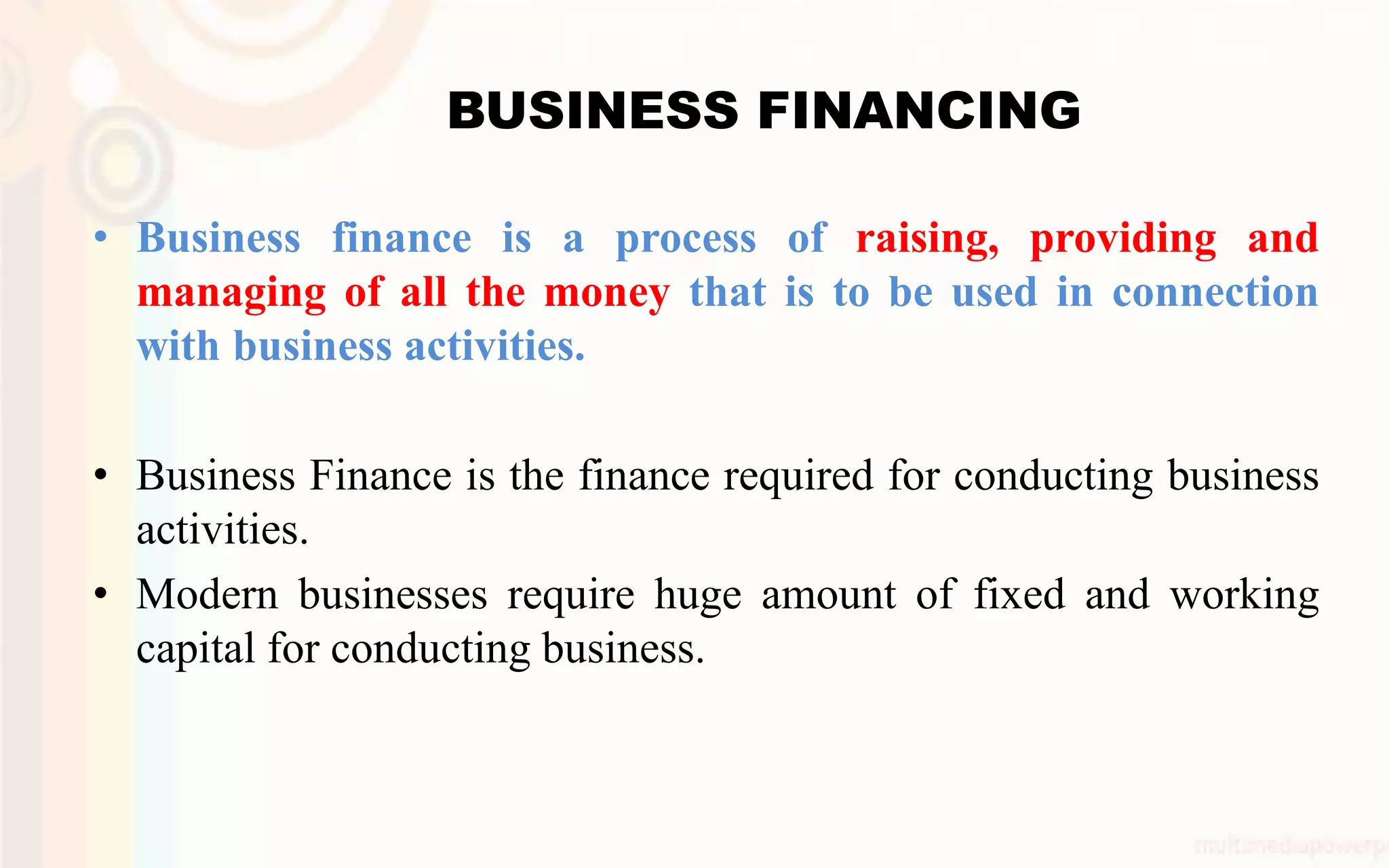 Business Financing - Sources of Finance | PPTX