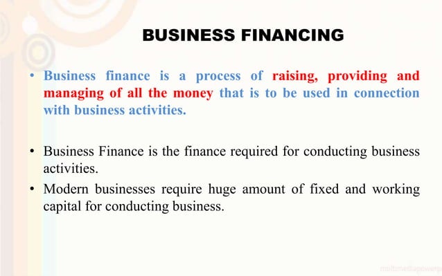 Business Financing - Sources of Finance | PPTX