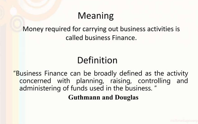 Business Financing - Sources of Finance | PPTX