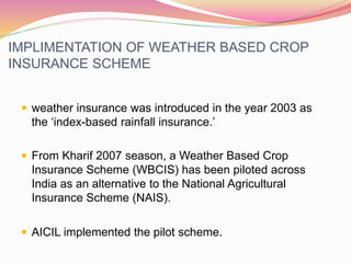 weather based crop insurance | PPTX