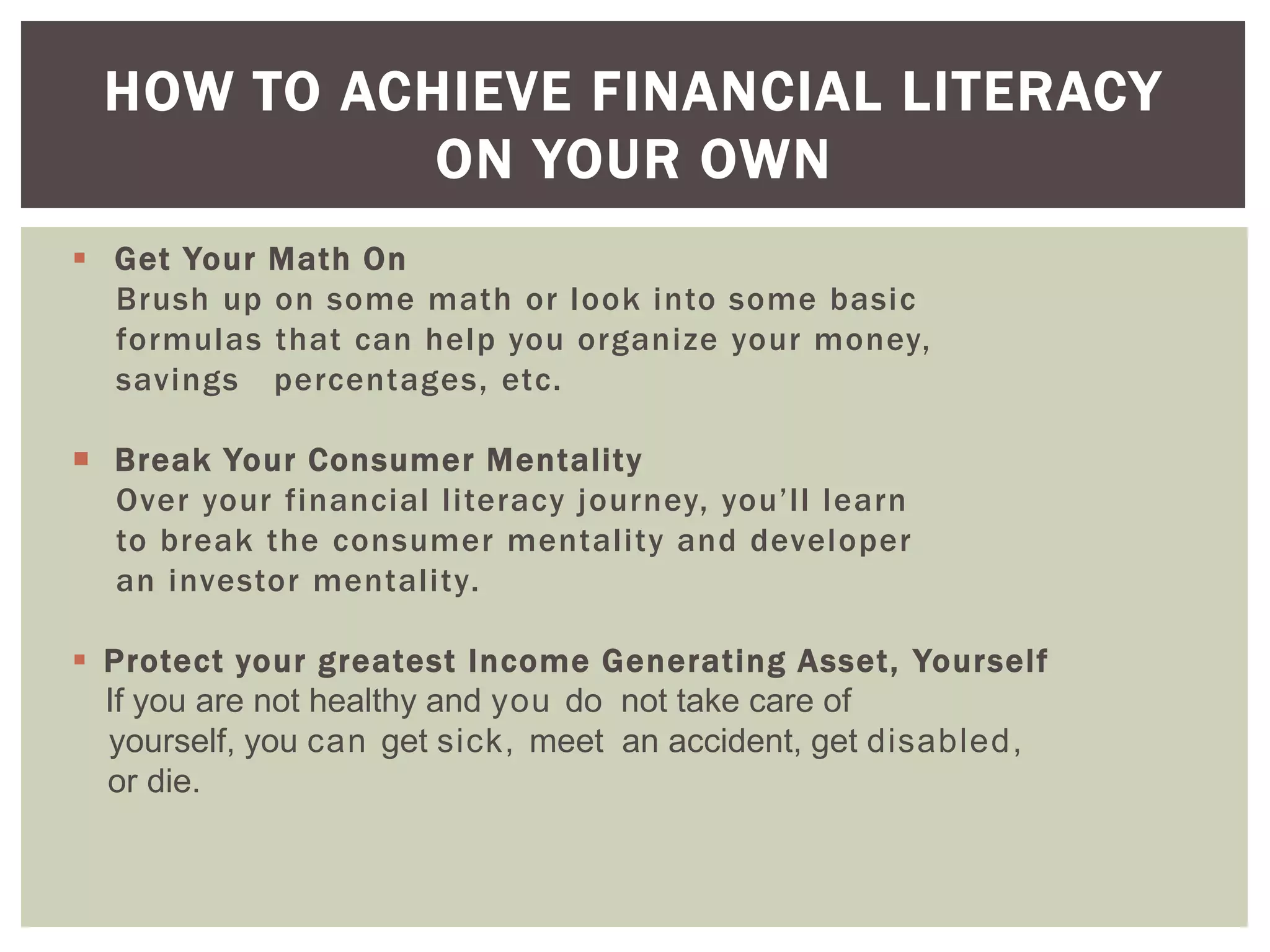 Finance Literacy | PPT