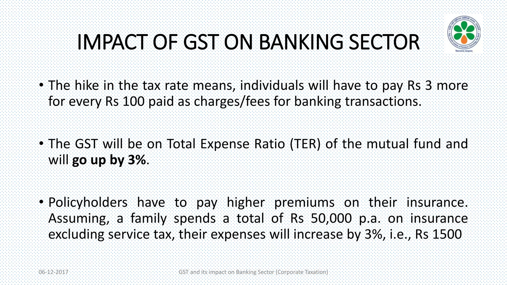 GST-Impact on Banking sector | PPTX