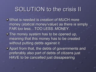 Causes of and solution for the economic crisis | PPT