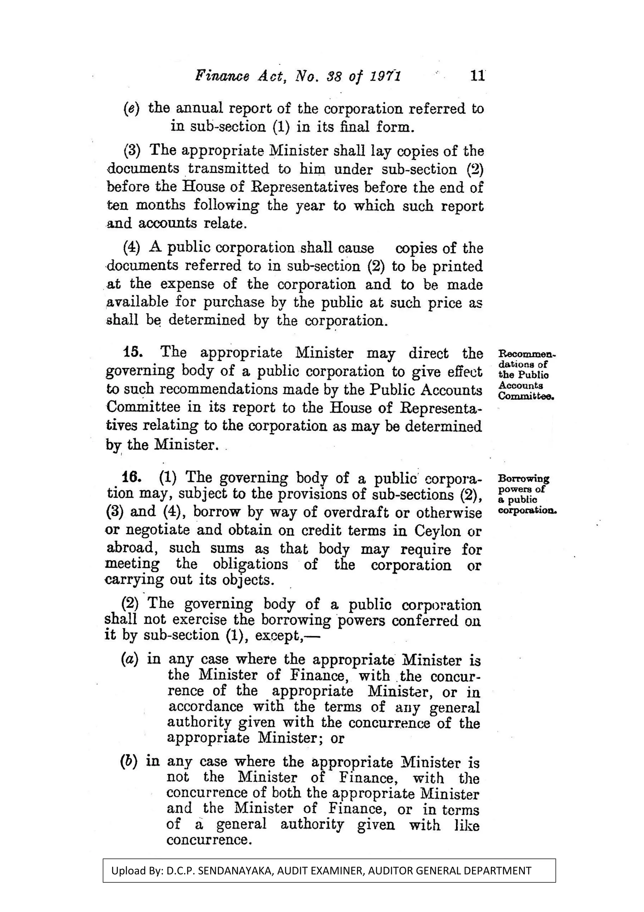 Finance act, no 38 of 1971 | PDF