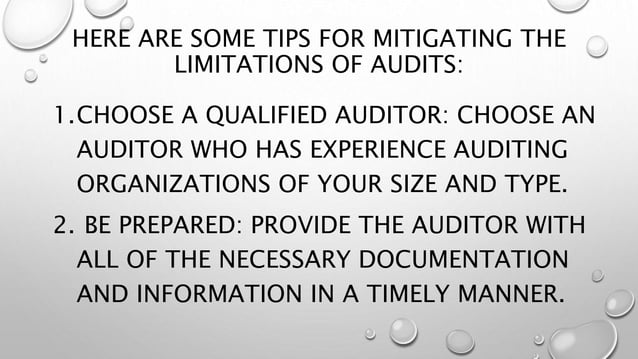 AUDITING ADVANTAGES AND LIMITATIONS OF AUDIT SAI PPT.pptx | Business ...