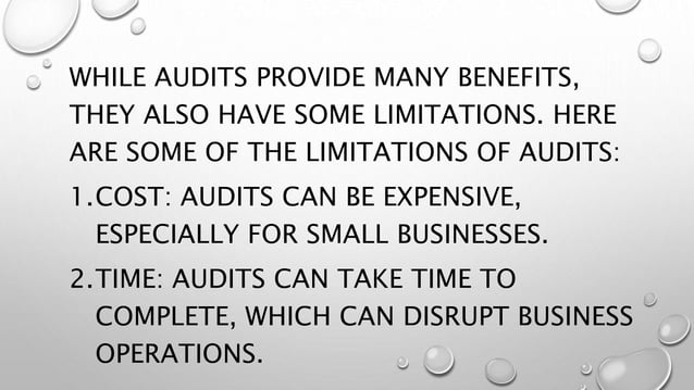AUDITING ADVANTAGES AND LIMITATIONS OF AUDIT SAI PPT.pptx | Business ...