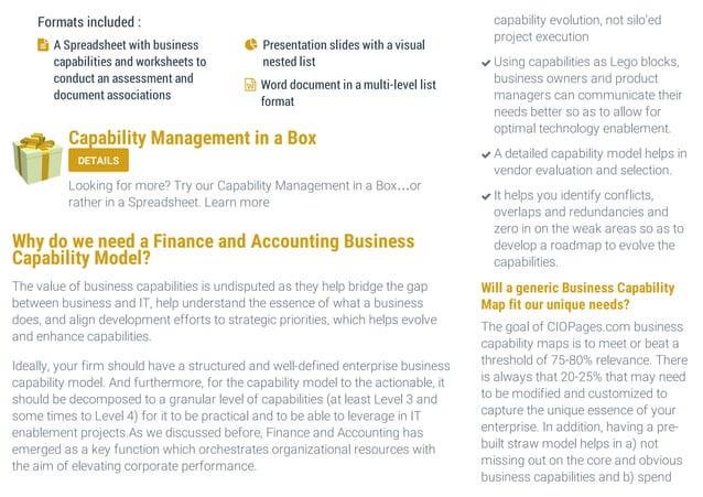Finance and Accounting Business Capability Model | PDF | Business ...