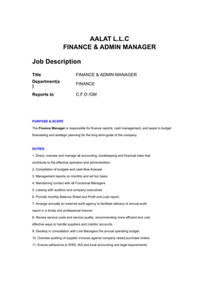 Finance and admin manager, j,d | PDF