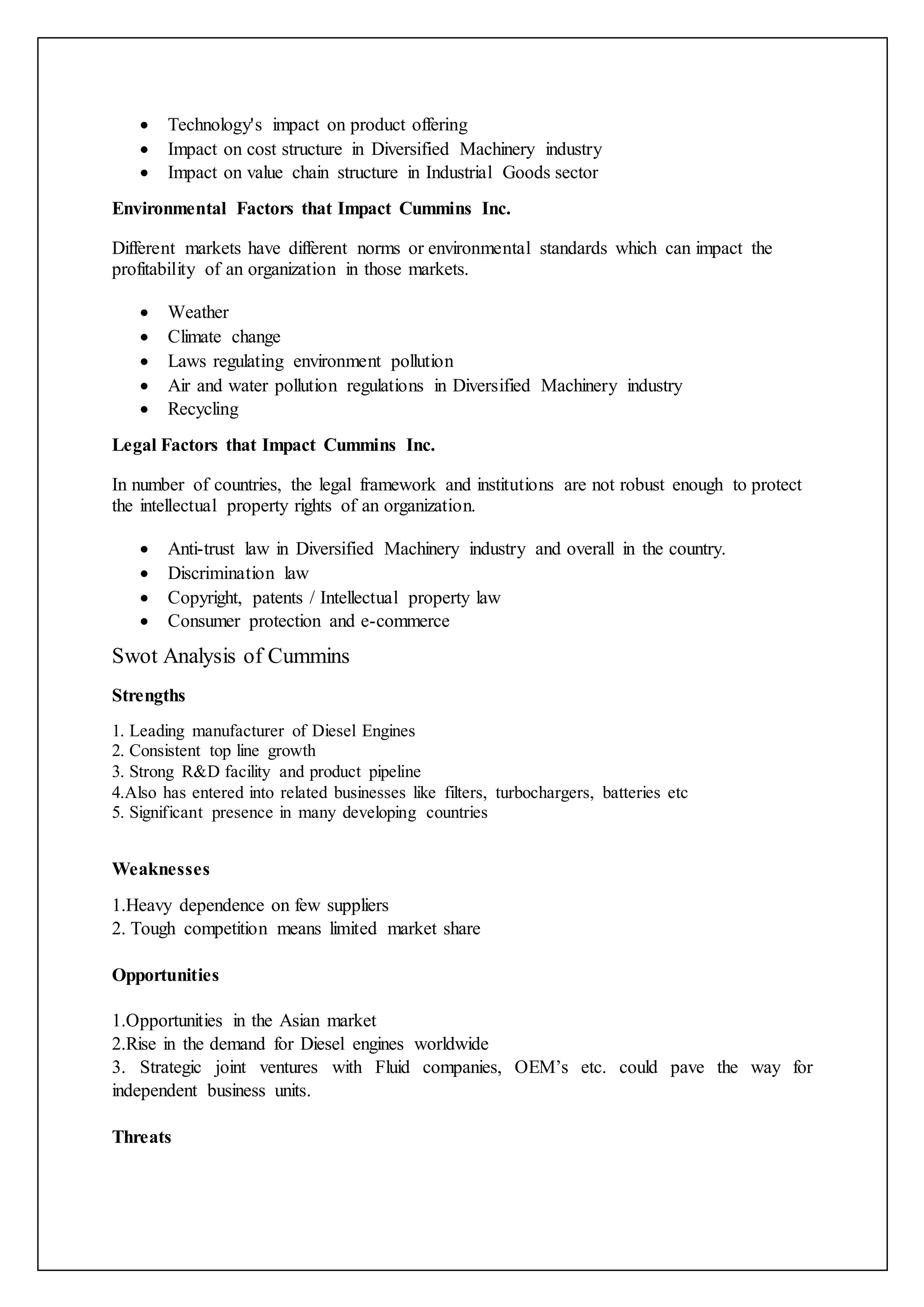 Equity Research on Cummins india | DOCX