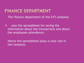 Finance department | PPT