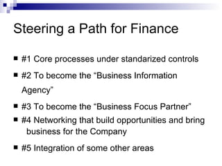 Finance Dept Strategy | PPT