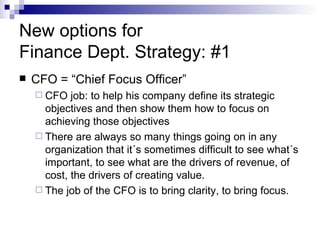 Finance Dept Strategy | PPT