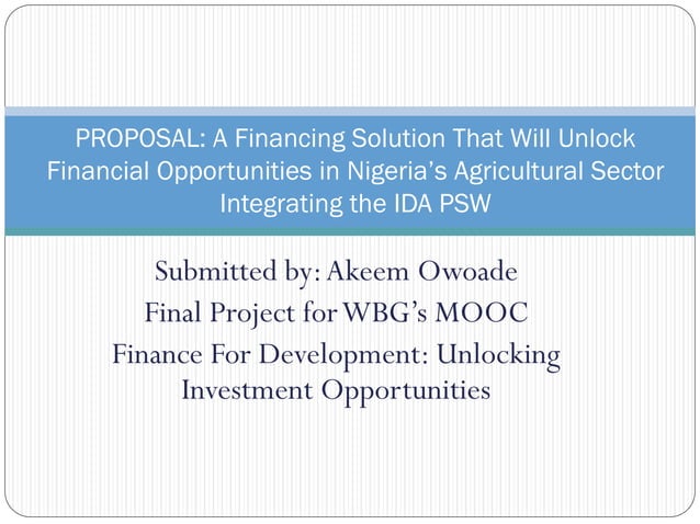 Finance for development final project akeem owoade | PPT