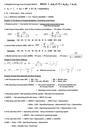 Finance Formula | PDF