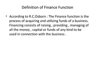 Finance function | PPT