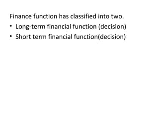 Finance function | PPT
