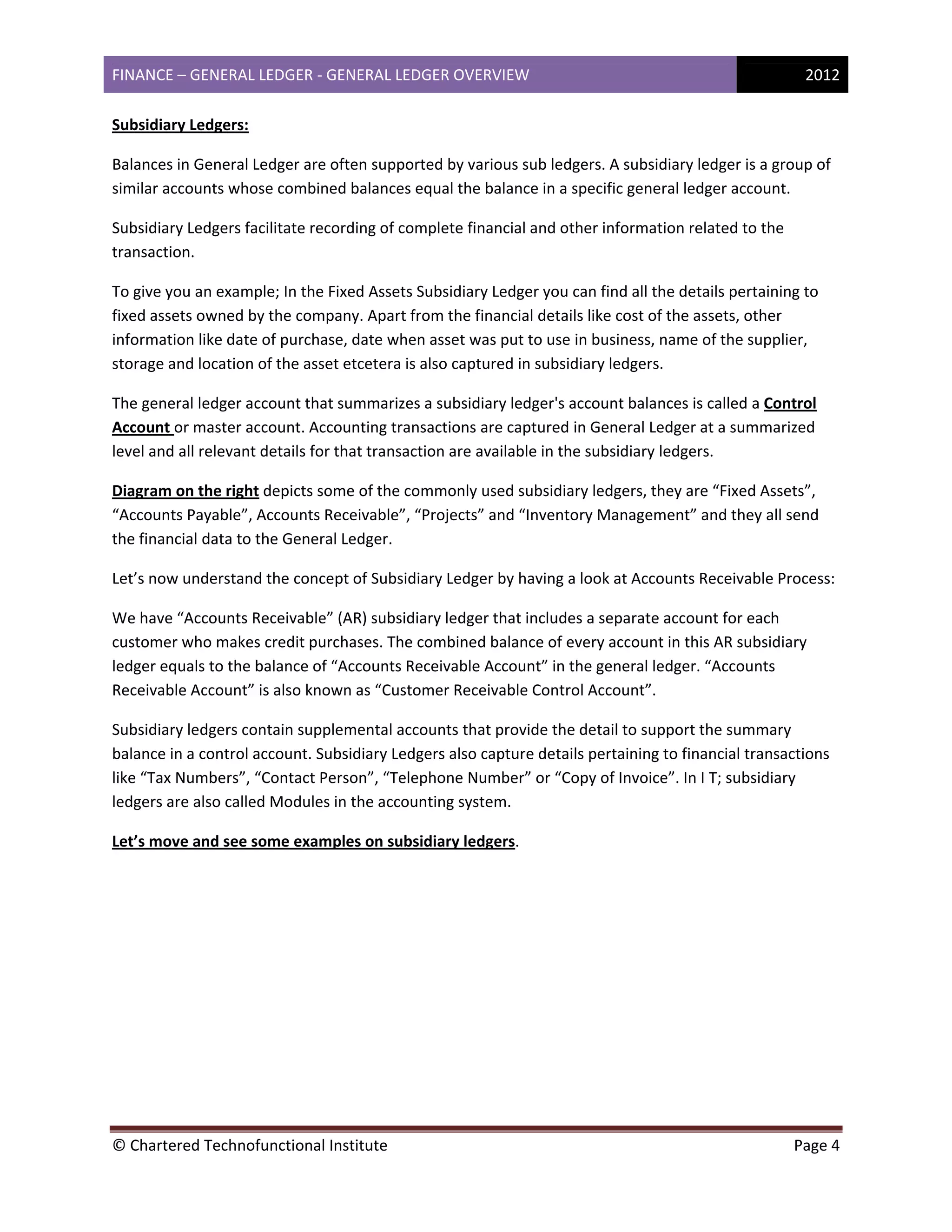 Finance - General Ledger Overview | PDF